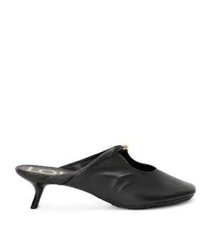 Loewe Lambskin Pebble Soft Heeled Mules - Black