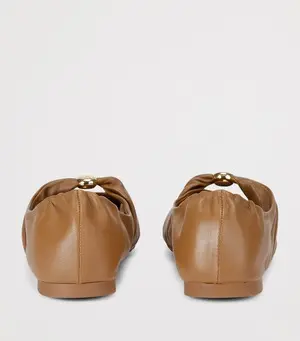 Loewe Leather Pebble Soft Ballet Flats - Brown