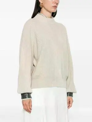 Brunello Cucinelli Ribbed Embellished-cuff Sweater