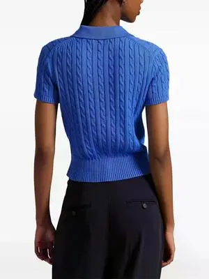 Polo Ralph Lauren Cable Knit Short Sleeve Polo Top