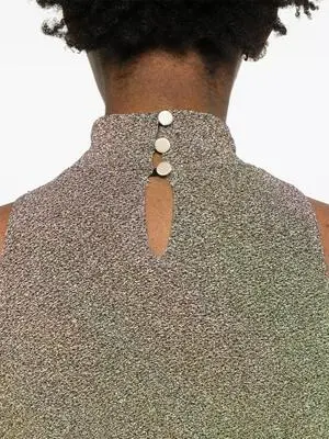 FORTE_FORTE Metallic High Neck Sleeveless Top