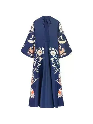 La DoubleJ Bell-sleeve Floral Maxi Dress