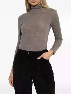 LISA YANG Carolyn Turtleneck Long-sleeve Top - Neutrals
