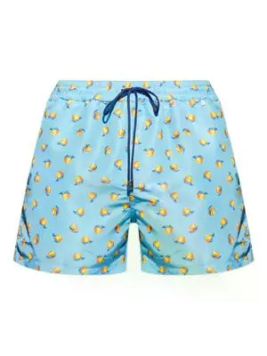 Paul Smith Peach-Print Swim Shorts Blue