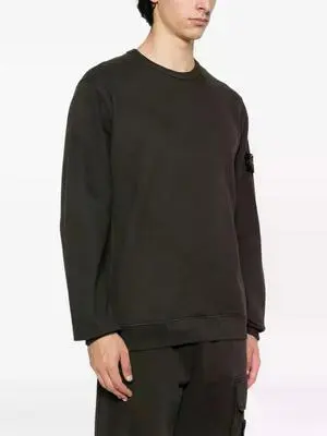 Stone Island Logo-patch Crew-neck Sweatshirt - Grey