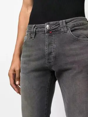 BILLIONAIRE Logo Embroidered Straight Leg Jeans - Grey