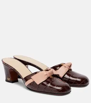 Valentino Garavani Knot Detailing Leather Mules