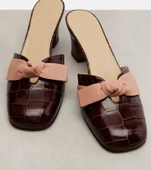 Valentino Garavani Knot Detailing Leather Mules