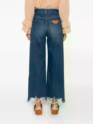 Chloé Cropped Wide-leg Jeans With Raw-cut Hem