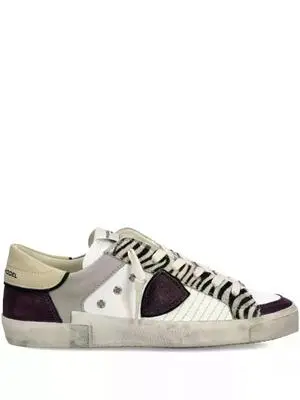 Philippe Model Panelled Zebra Stripe Sneakers - White