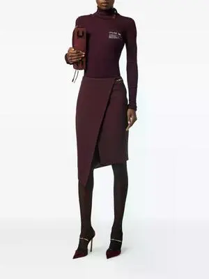 Elisabetta Franchi Logo Plaque Asymmetrical Skirt