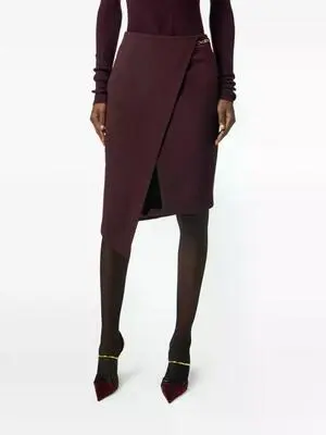 Elisabetta Franchi Logo Plaque Asymmetrical Skirt