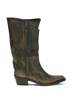 Khaite Clive Calf Leather Pointed-toe Boots - Brown