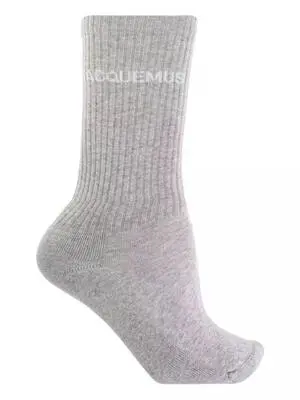 Jacquemus Logo Embroidered Ribbed Crew Socks