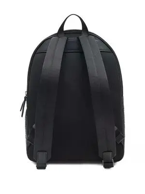 Emporio Armani Embossed Eagle-logo Backpack - Black