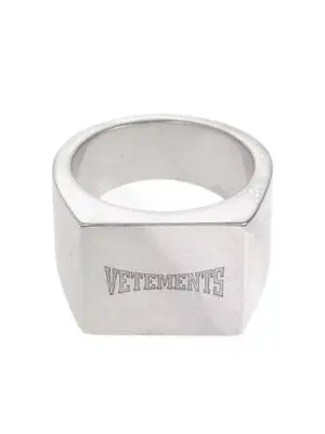 Vetements Rectangular Signet Ring - Silver