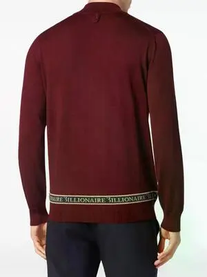BILLIONAIRE Logo Embroidered Zip-up Jumper - Red