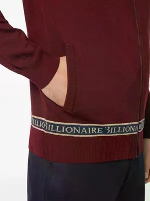 BILLIONAIRE Logo Embroidered Zip-up Jumper - Red