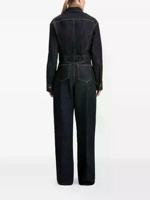 Victoria Beckham Cropped Denim Jacket With Classic Collar