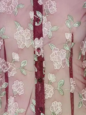 ROTATE BY BIRGER CHRISTENSEN Floral Embroidered Mesh Shirt