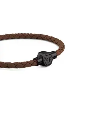 Philipp Plein Braided Leather Bracelet