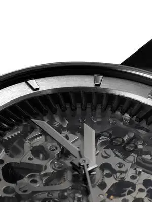 FOB PARIS Skeleton Automatic Watch With Leather Strap - Multicolour