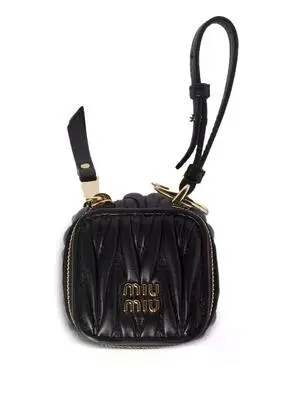 Miu Miu Trick Matelassé Cubic Keyring - Black