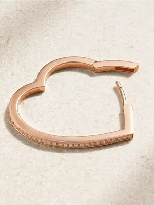 REPOSSI Antifer Large Heart Earring In 18-karat Rose And Diamonds