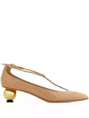 FERRAGAMO Ferragamo 40mm Spherical-Heel Pumps Neutrals