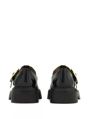 FERRAGAMO Patent Leather T-strap Buckle Pumps