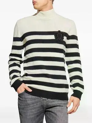 Balmain Striped Turtleneck Sweater