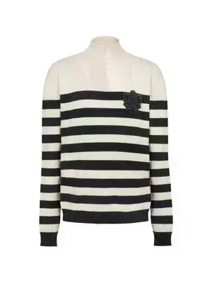 Balmain Striped Turtleneck Sweater - Neutrals