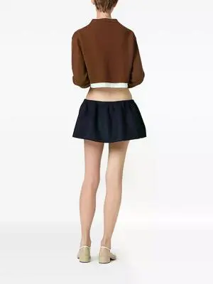 Miu Miu Cropped Cashmere V-neck Sweater