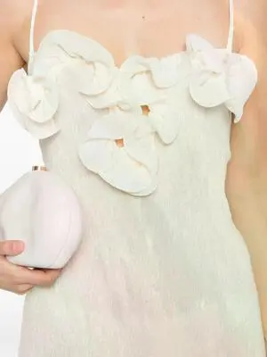 Magda Butrym Floral-appliqué Midi Dress - Neutrals
