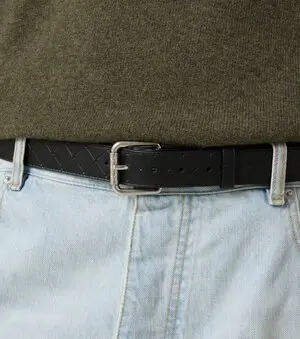 Bottega Veneta Intrecciato Stamp 35mm Leather Belt