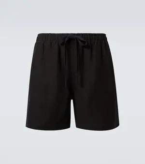 Commas Name Linen Shorts - Black