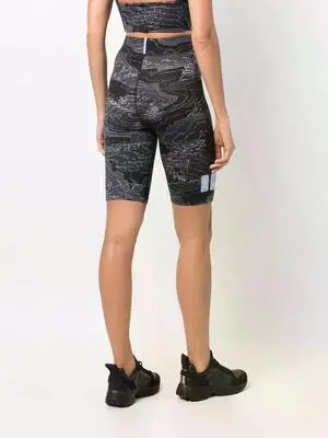 Alexander McQueen High-rise Fitted Cycling Shorts With All-over Graphic Print