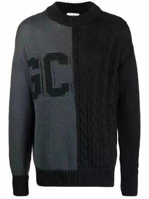 Gcds Logo-embroidered Cable Knit Jumper