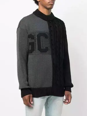 Gcds Logo-embroidered Cable Knit Jumper