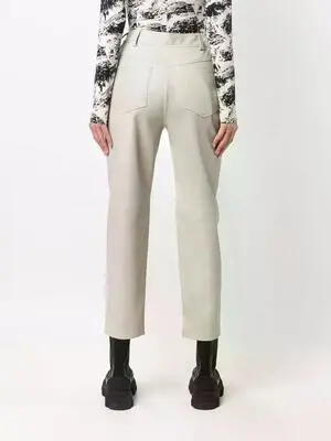 Stella McCartney Hailey Cropped Faux Leather Trousers - Neutrals