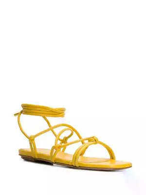 GIABORGHINI Bella Flat Leather Sandals - Yellow