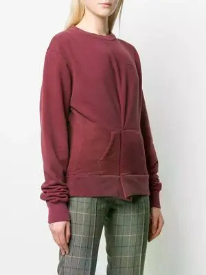 BEN TAVERNITI UNRAVEL PROJECT Bordeaux Cotton Sweatshirt With Folded Detail