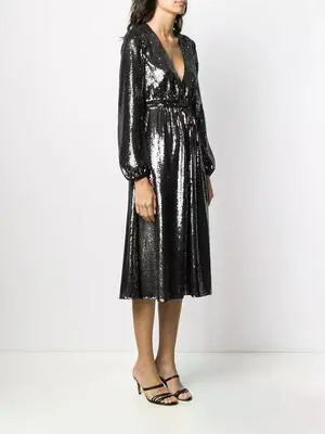 N°21 Sequin Detail Belted Midi Dress
