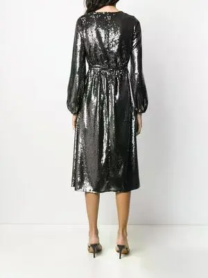 N°21 Sequin Detail Belted Midi Dress