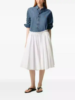 AMI Paris De Coeur Embroidered Denim Shirt