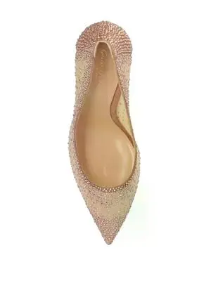 GIANVITO ROSSI Rania Crystal Embellished Leather Pumps