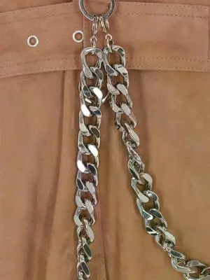 NICCOLO PASQUALETTI Chain-detailed Suede Trench Coat