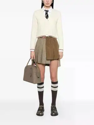 Thom Browne Merino Wool V-neck Cardigan With Rwb Stripe Detailing