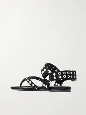 Alaïa Embellished Suede Sandals