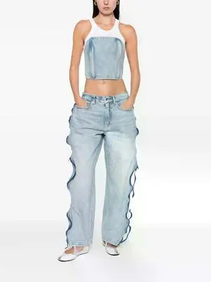 Alexander Wang Zip-detail Perforated-panel Jeans